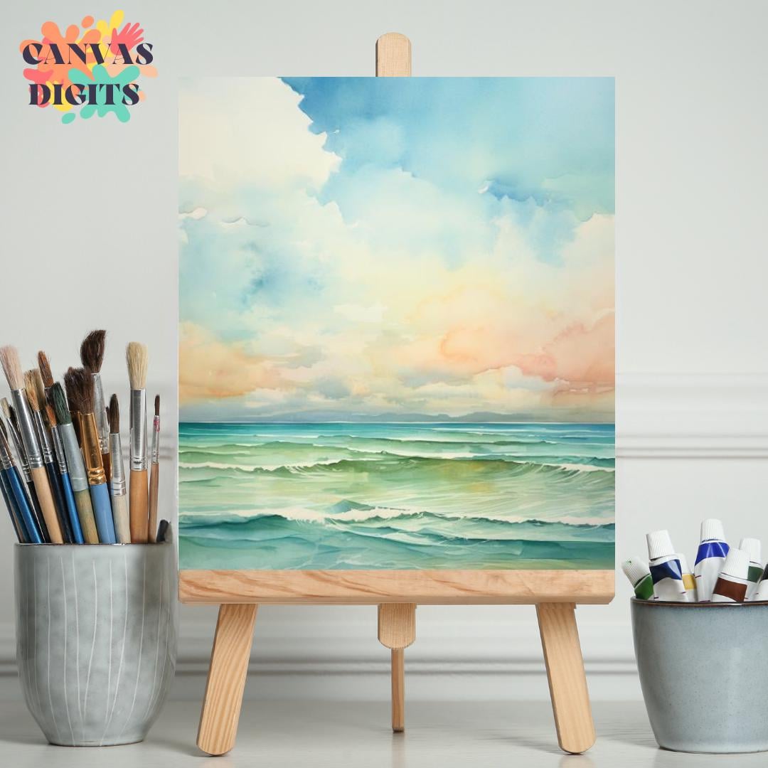 Seascape Paint by Numbers Kit, Diy Painting by Numbers, Serene Ocean ...