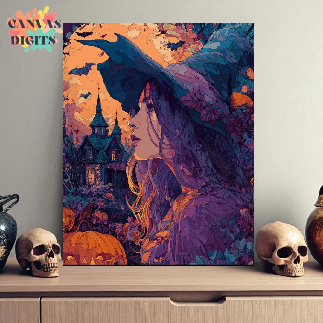 Color by Numbers Activity for Adults, Witch Girl Diy Painting by ...