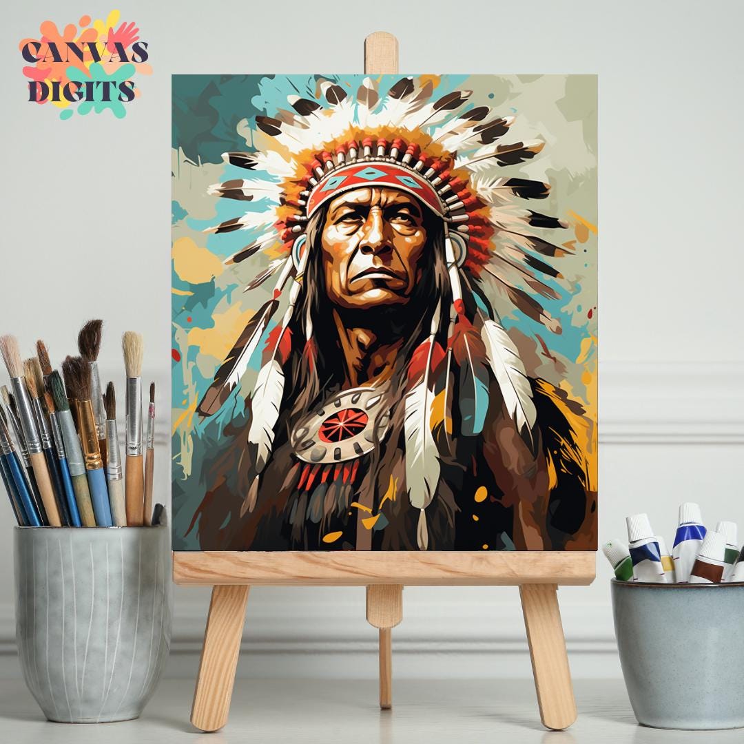 Majestic Native American Paint by Numbers, DIY Painting Kit for Adults ...
