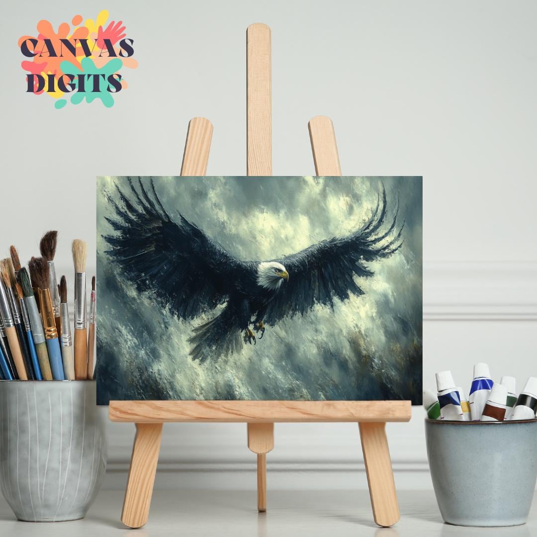A Majestic Eagle Soaring Painting Kit, Diy Painting by Numbers Kit ...