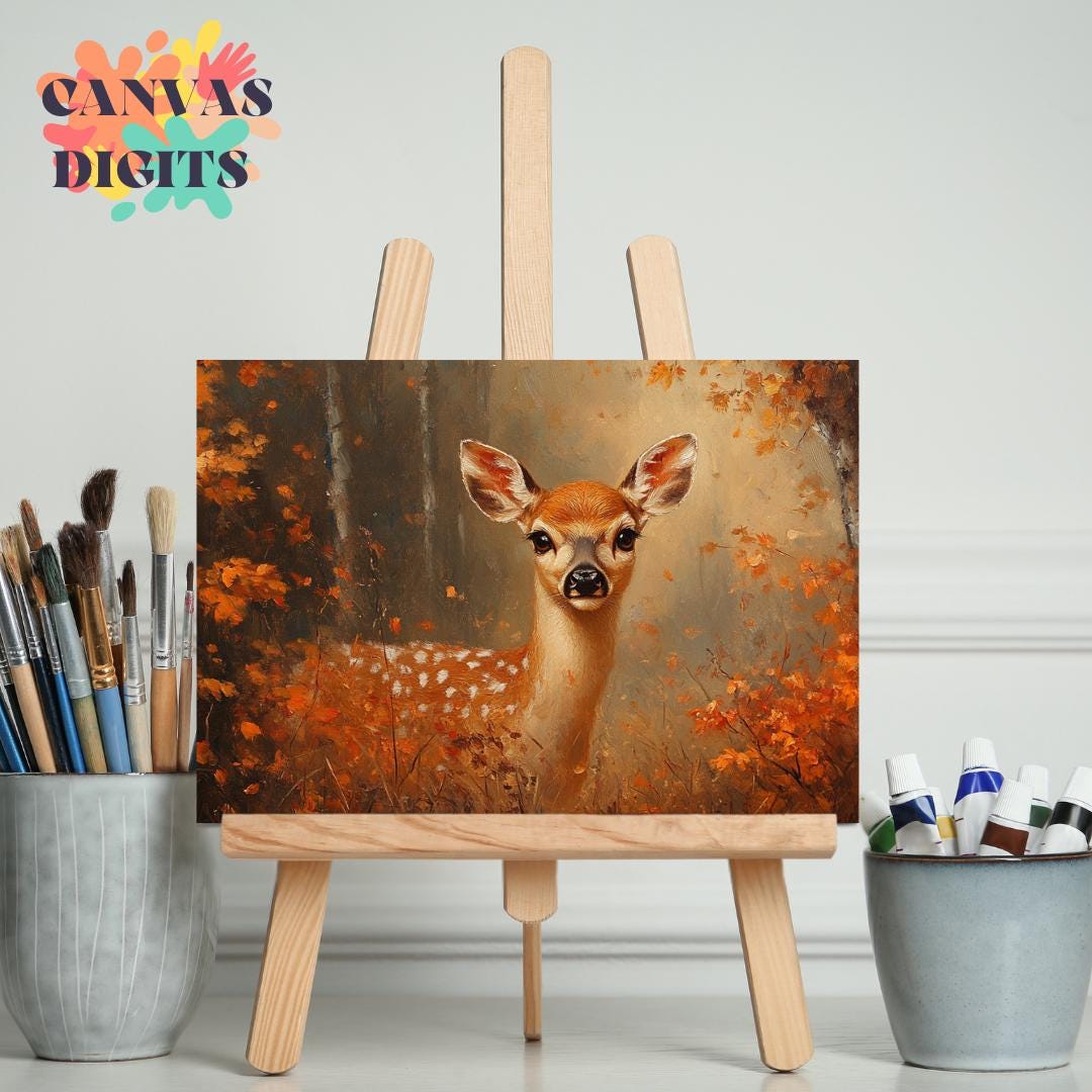 Tranquil Roe Deer Numbered Painting Kit, Diy Painting by Numbers for ...