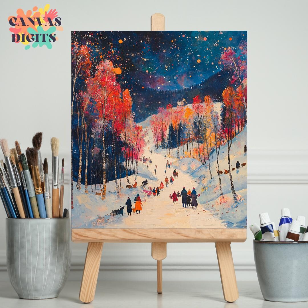 Winter Wonderland Painting Kit, DIY Canvas Art: Mysterious Winter ...