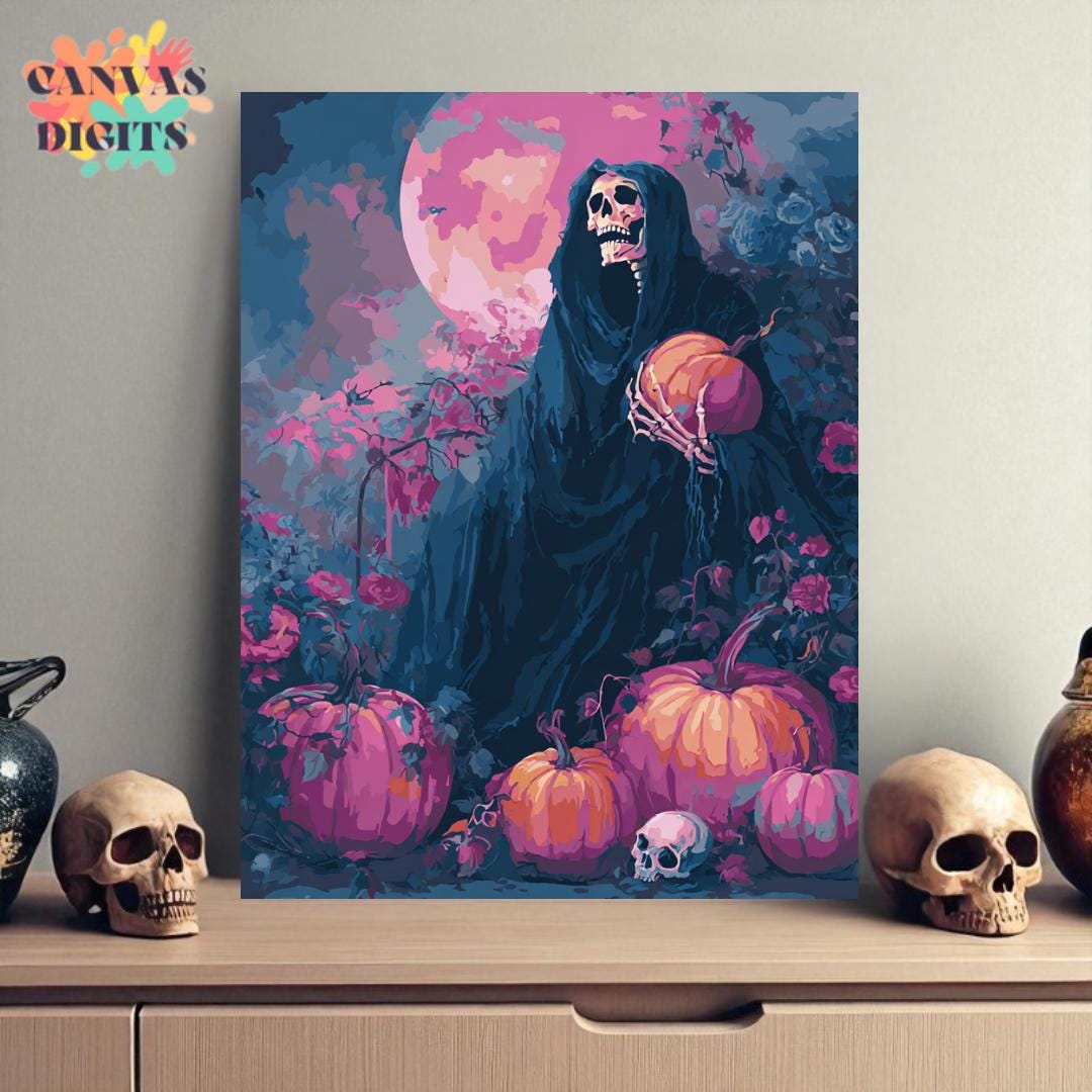 Haunted Skeleton Paint by Numbers Kit for Adults, Diy Paint by Numbers ...