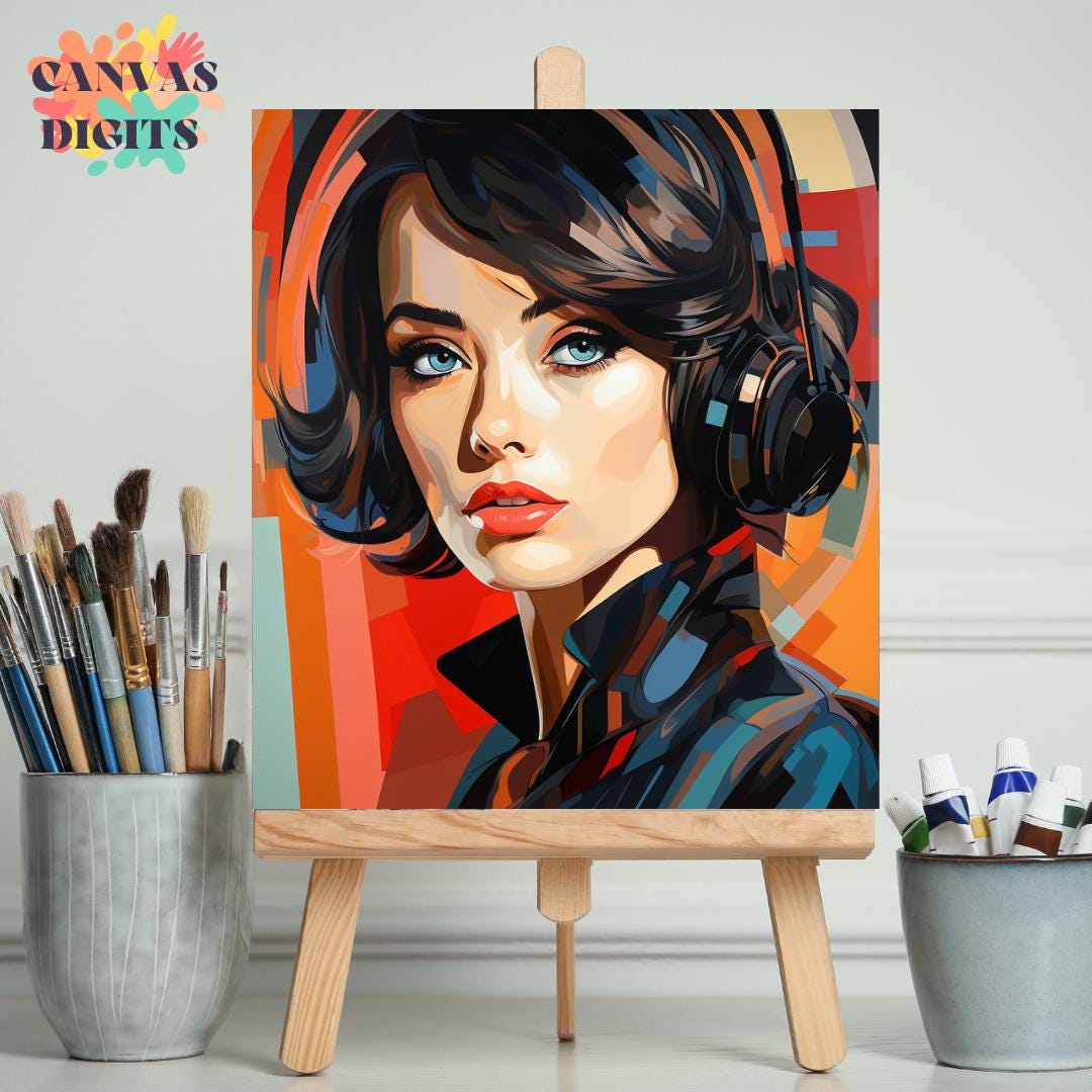 Pop Art Paint by Numbers, Woman Painting Kit, Bold Colors Portrait ...