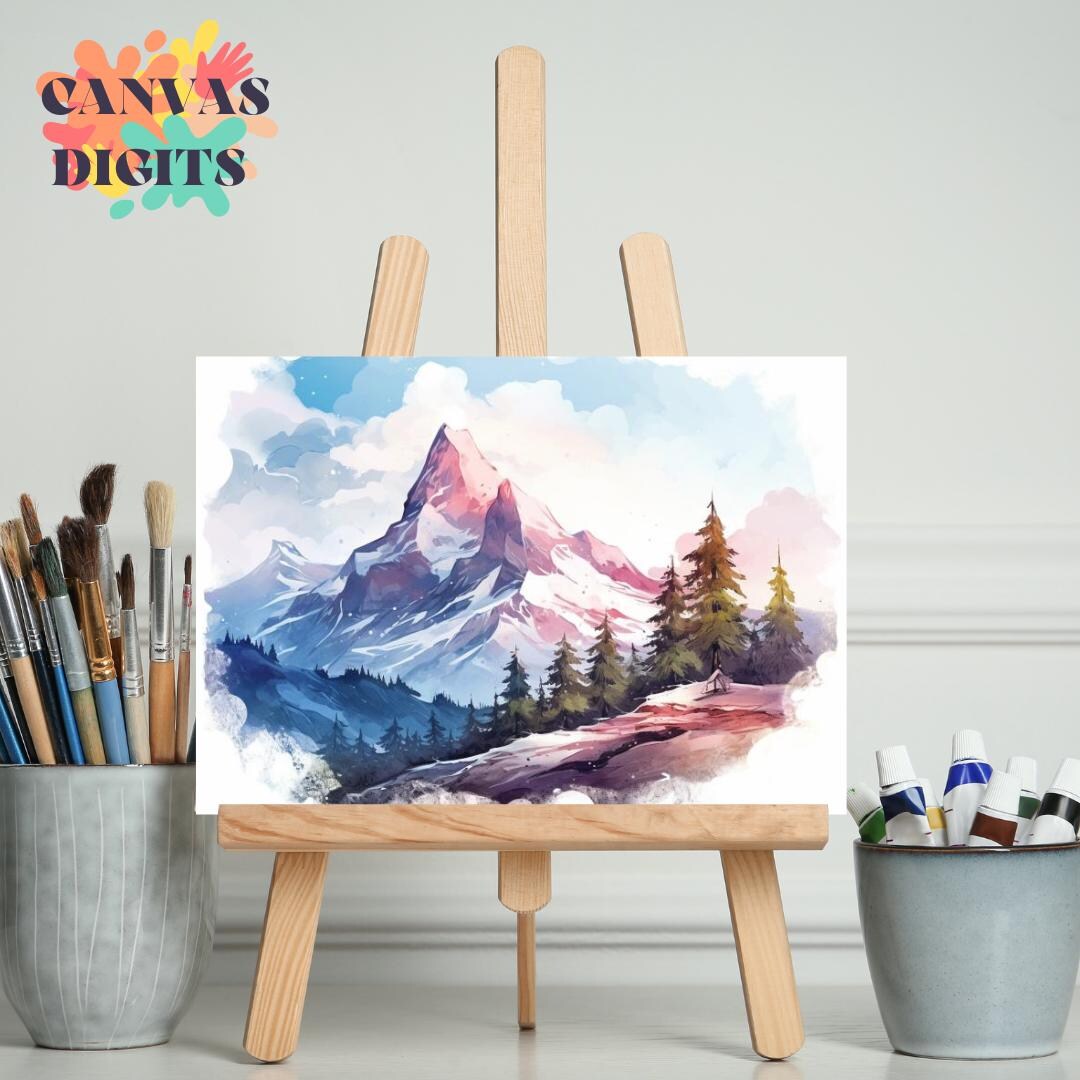 Alpine Mountain Paint by Number Kit, DIY Numbered Painting, Scenic ...