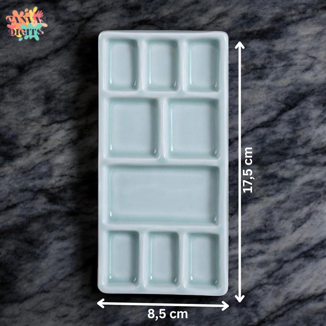 Watercolor Mixing Palette, Ceramic Paint Tray, Artist Paint Palette ...