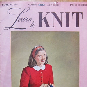 Vintage Knitting Patterns in Coats & Clark's Learn to - Etsy