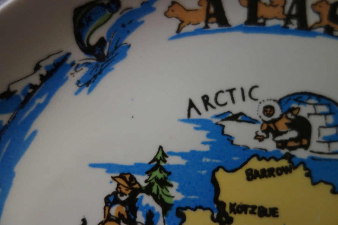 Vintage Alaska Plate 10.25 26 Cm Ceramic US State - Etsy