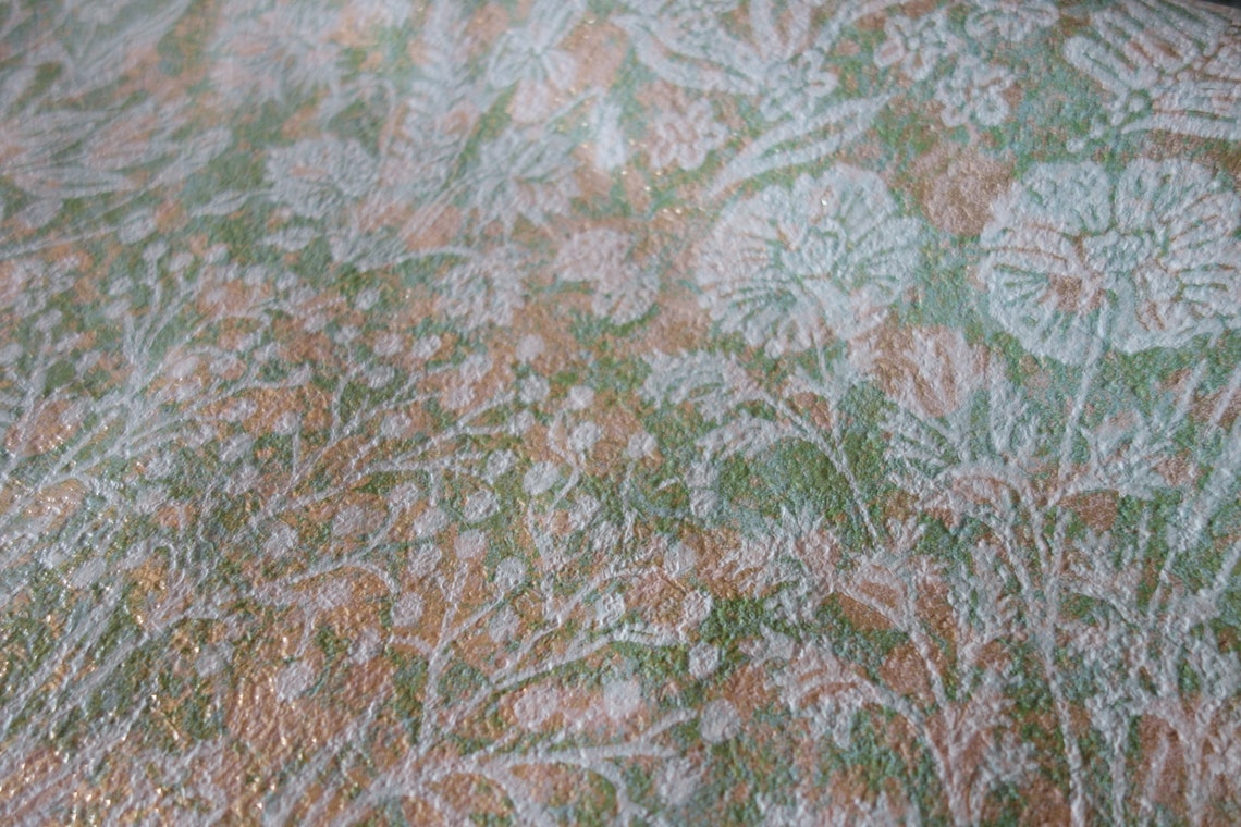 Vintage Metallic Wallpaper Partial Unwrapped Roll of Vinyl | Etsy