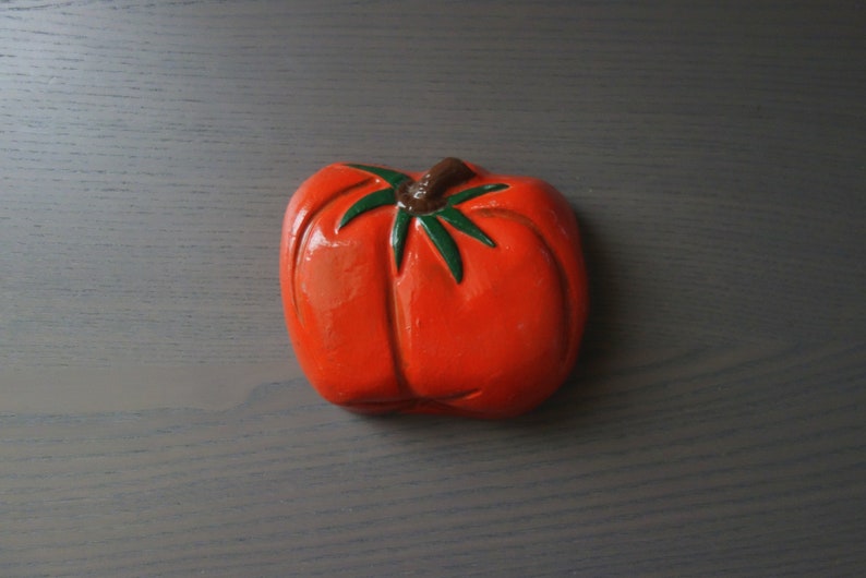 Vintage Chalkware Vegetable Bright Red Tomato Cheerful but - Etsy