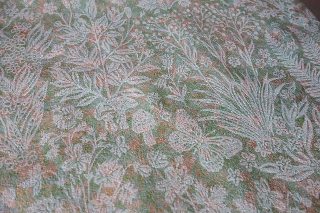 Vintage Metallic Wallpaper, Partial Unwrapped Roll of Vinyl ...
