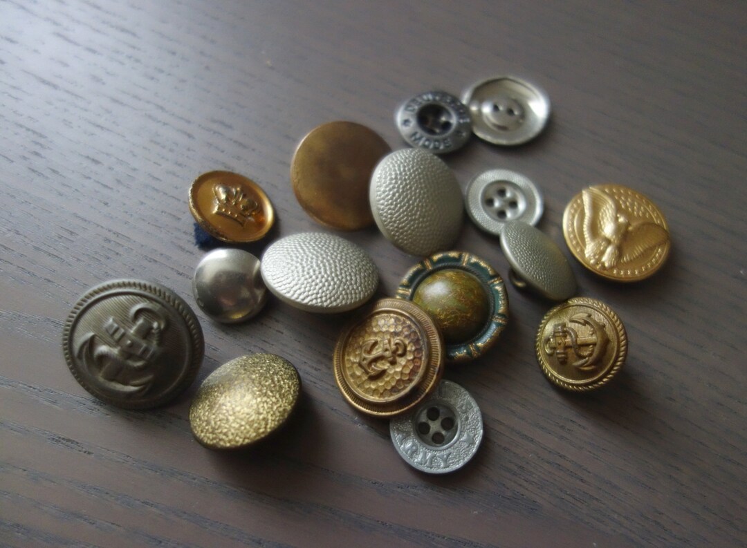 Vintage Military Metal Buttons - German, US, British - Set of 16 - Etsy