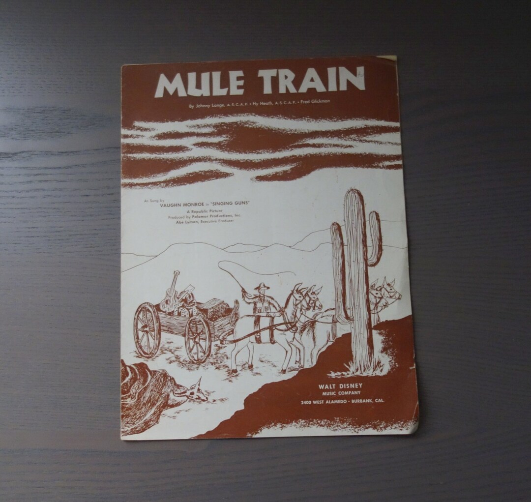 Vintage Sheet Music, Mule Train by Johnny Lange, Hy Heath, Fred ...