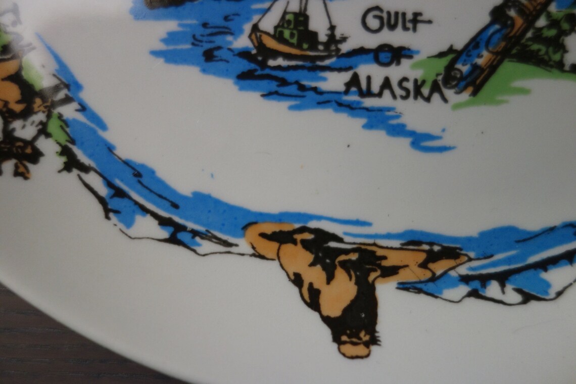 Vintage Alaska Plate 10.25 26 Cm Ceramic US State - Etsy