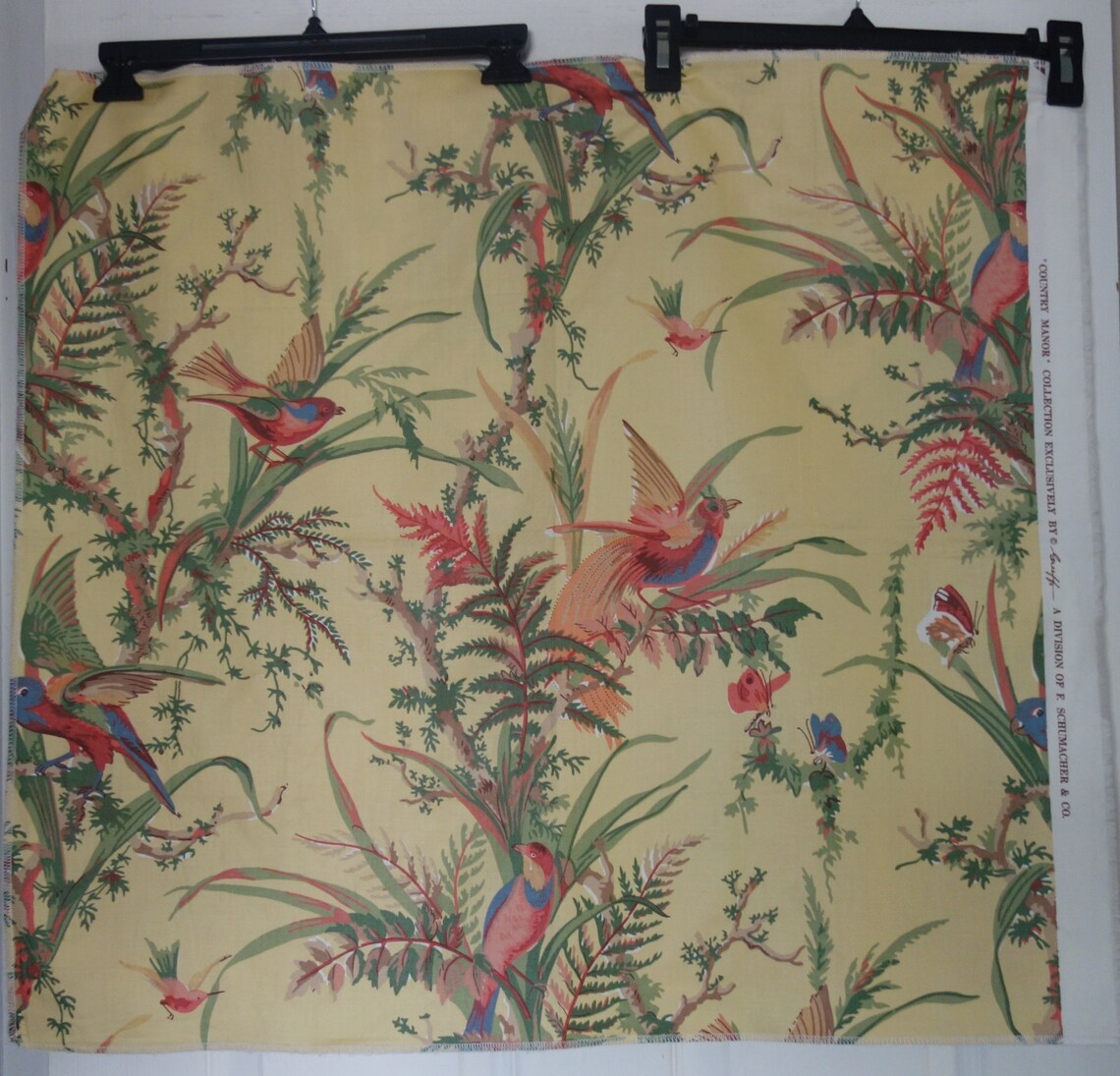 Yellow Bird Fabric Samples Set of Two 26 X 24 - Etsy