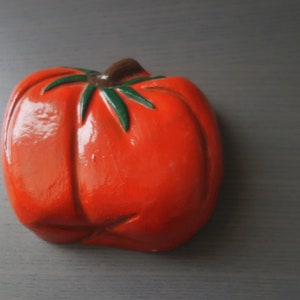 Vintage Chalkware Vegetable Bright Red Tomato Cheerful but - Etsy
