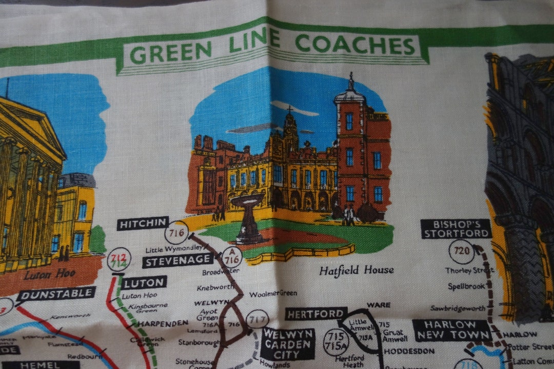 Vintage London Transport Map Tea Towel: Blackstaff Irish Linen - Etsy