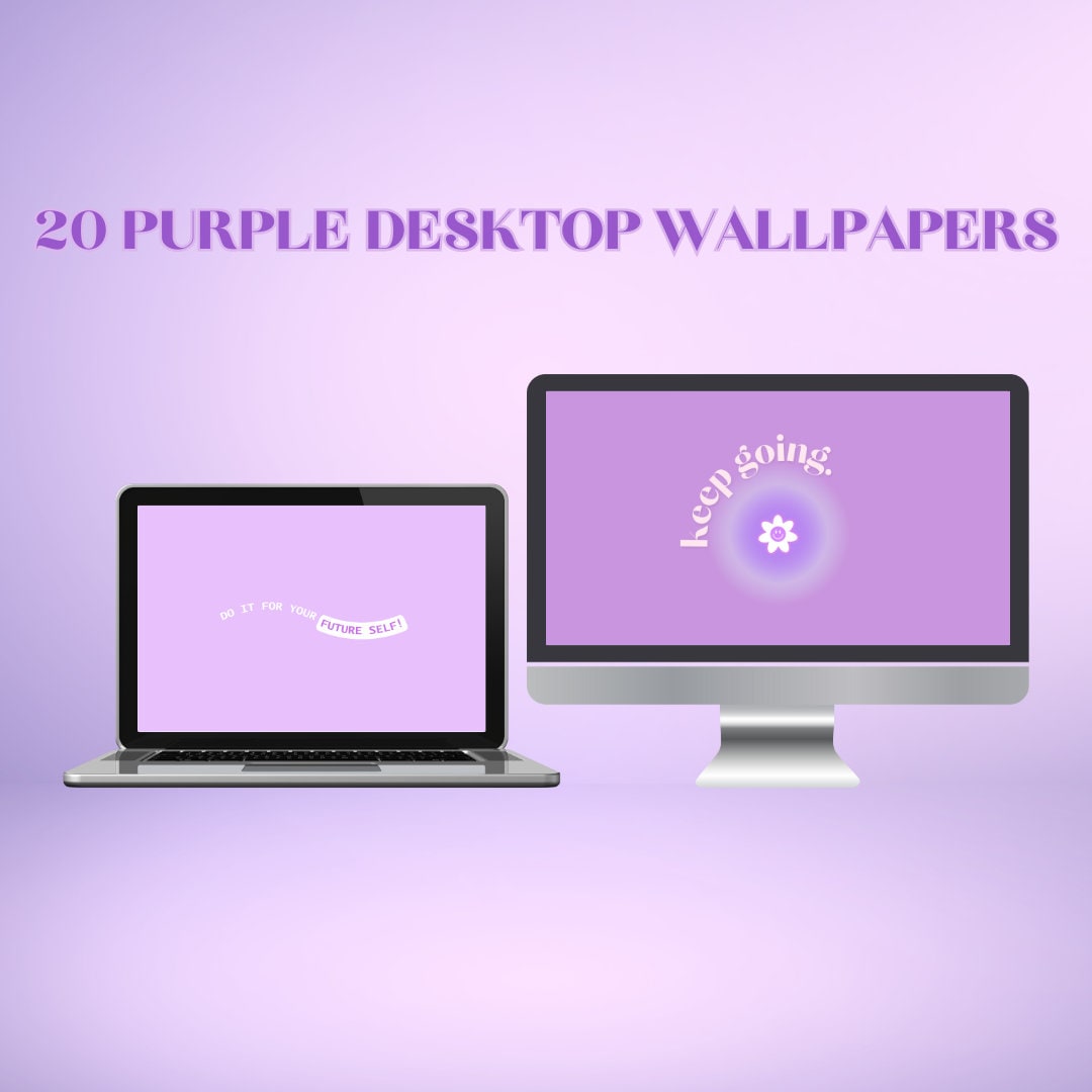 20 Purple Aesthetic Desktop Wallpapers for MacBook and Windows - Etsy