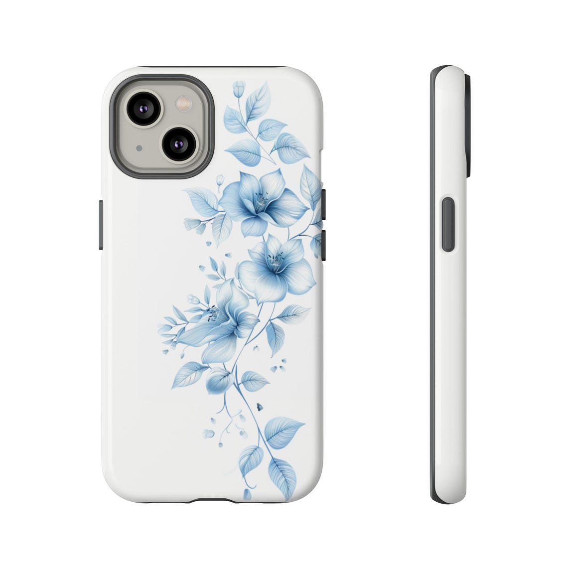 Light Blue Floral Design Phone Case for Iphone, Samsung and Google - Etsy