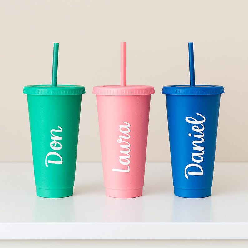 Custom Name Cold Cup With Straw and Lid – 24oz Name Cup, Bridesmaid ...