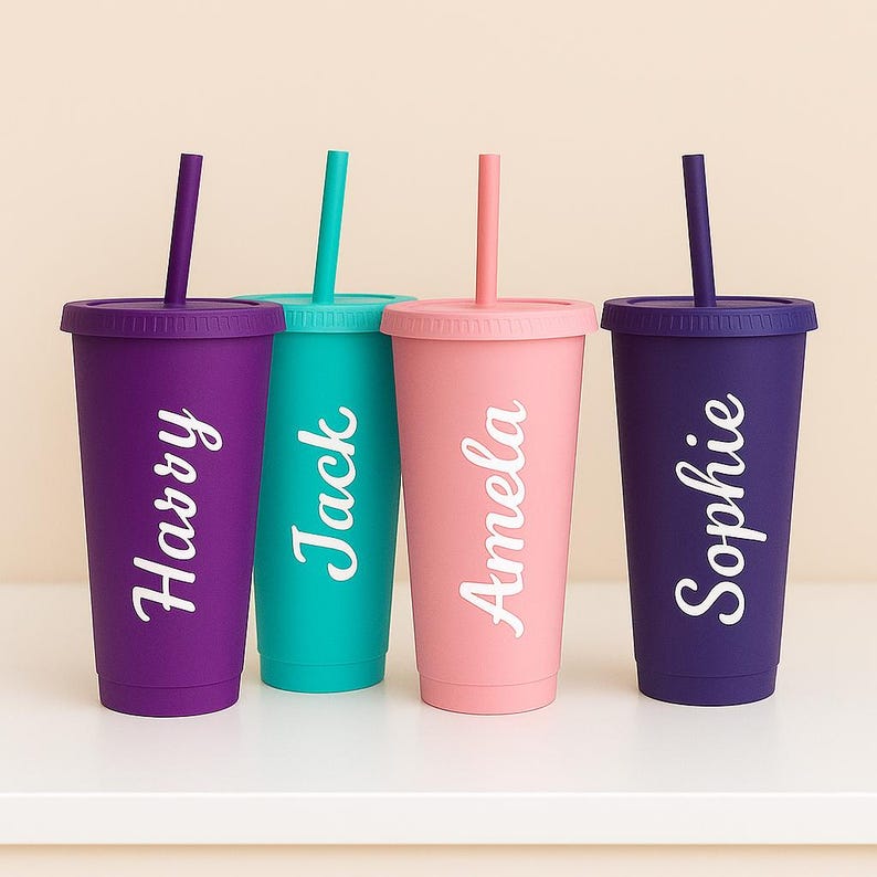 Custom Name Cold Cup With Straw and Lid – 24oz Name Cup, Bridesmaid ...