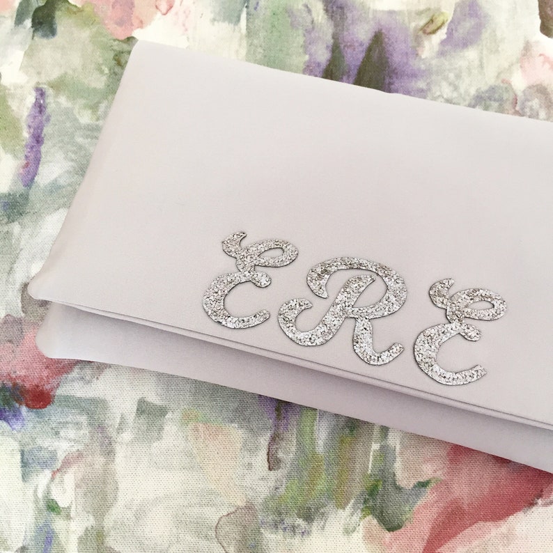 Personalized Initial Monogram Glitter Clutch Large Size - Etsy