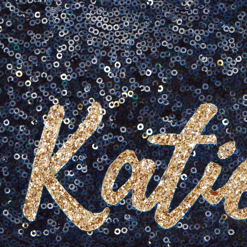 Personalized Name Monogram Sequin Clutch Purse Navy or Black - Etsy