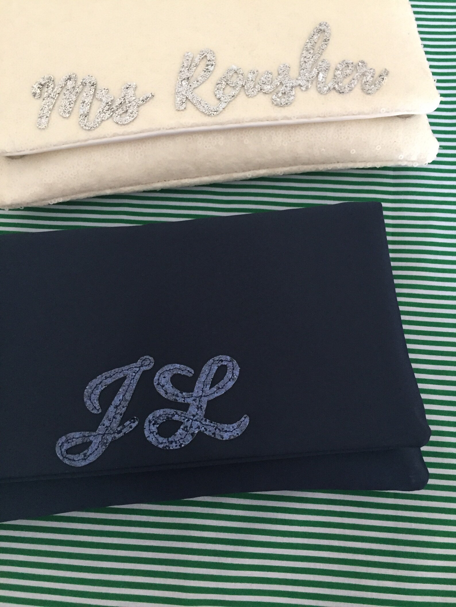 Personalized Initial Monogram Glitter Clutch Large Size - Etsy