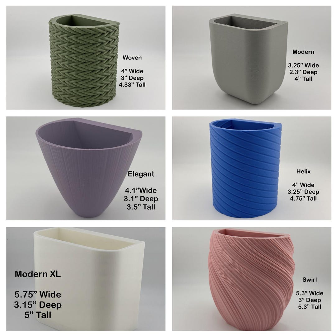 Wall Planter With Quick Mount, 10 Styles, 10 Color Options With Hidden ...