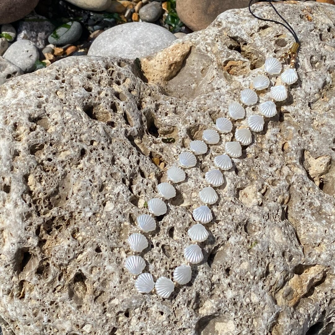 Seashell Phone Strap - Cellphone Strap, Seashell Pendant, iPhone Strap ...