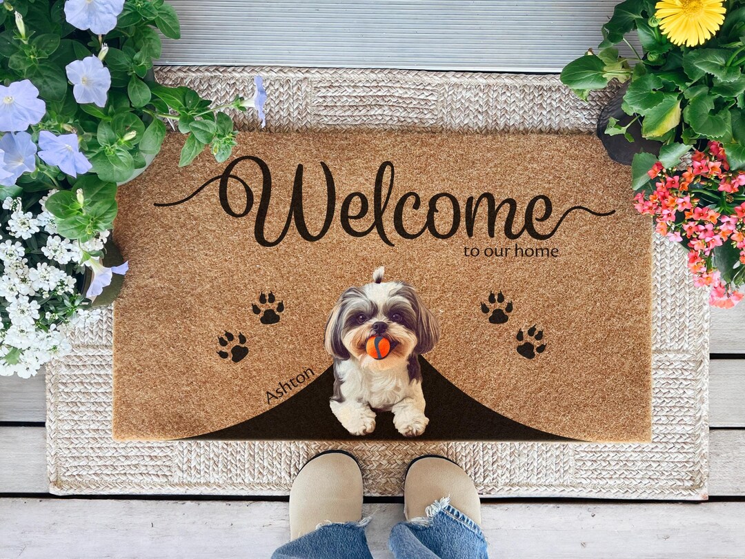 Custom Pet Welcome Doormat | Personalized Dog or Cat Mat | Adorable Pet ...