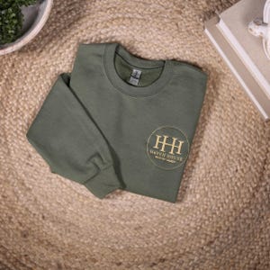 Embroidered Custom Company Logo Sweatshirt, Personalized Business Logo ...
