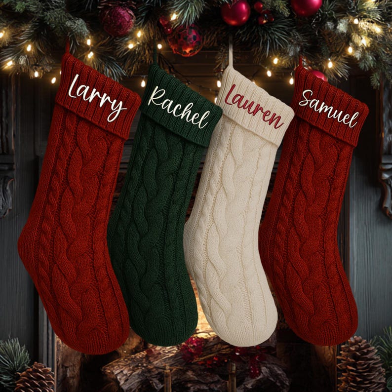 2025 Embroidered Christmas Stocking, Personalized Family Christmas ...
