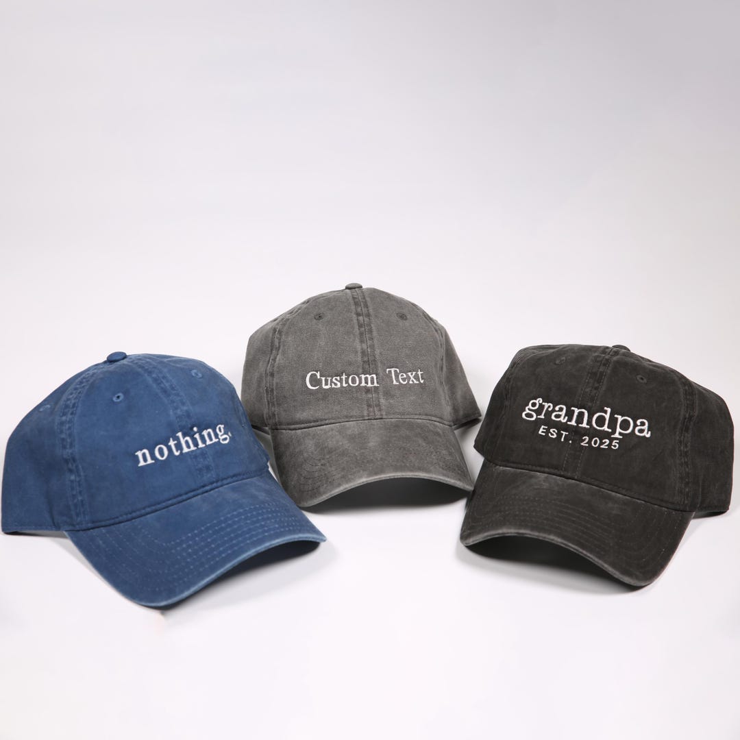 Personalized Embroidered Text Cap, Custom Text Hat, Unisex Baseball Cap ...