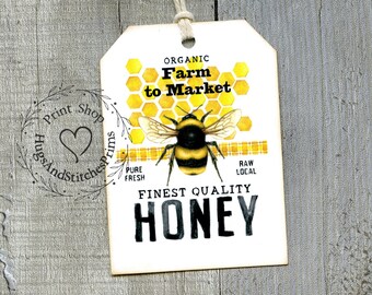 Bee Favor Tags, Honeycomb, HONEY Tags, Thank You Tags, Favor Tags, Gift ...