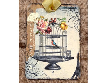 Bird Cage Stickers One Inch Round Seals - Etsy