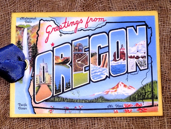 Greetings From Oregon Large Letter Souvenir Postcard Gift or - Etsy