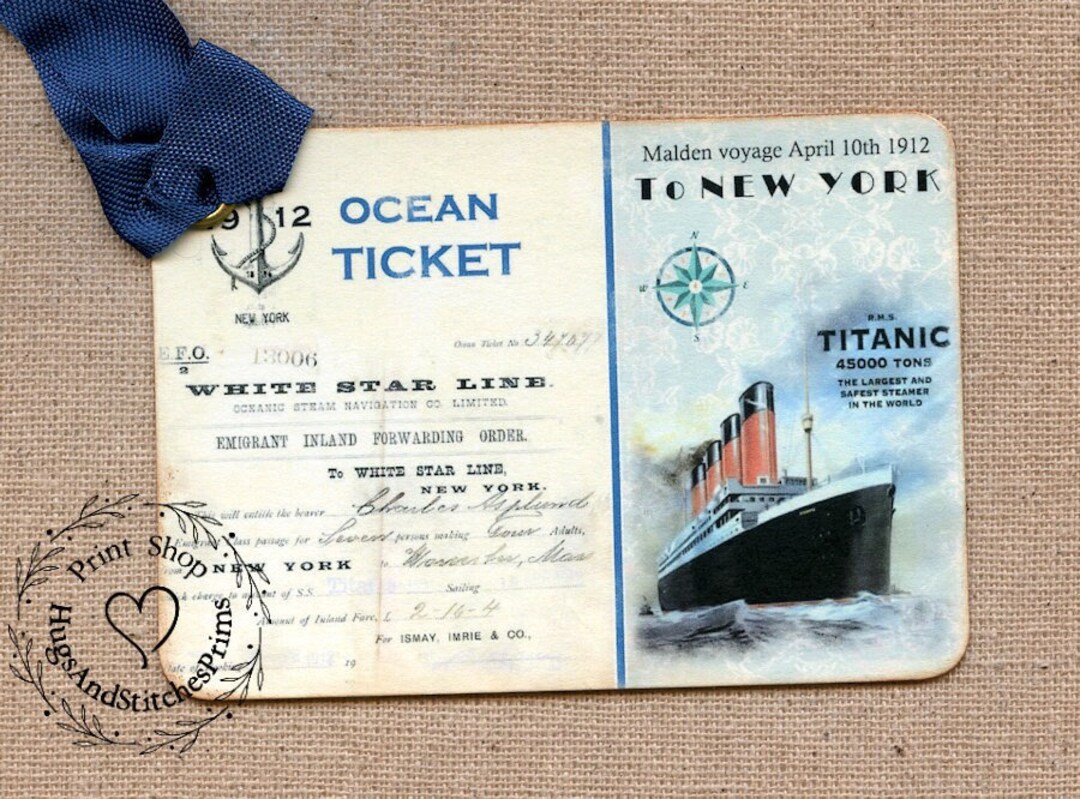 Titanic Ship Ticket Gift or Scrapbook Tags or Magnet 431 - Etsy
