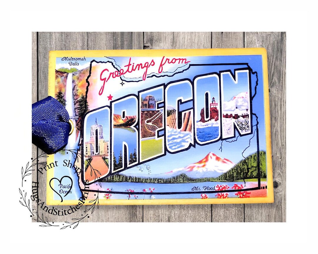 Greetings From Oregon Large Letter Souvenir Postcard Gift or Scrapbook ...