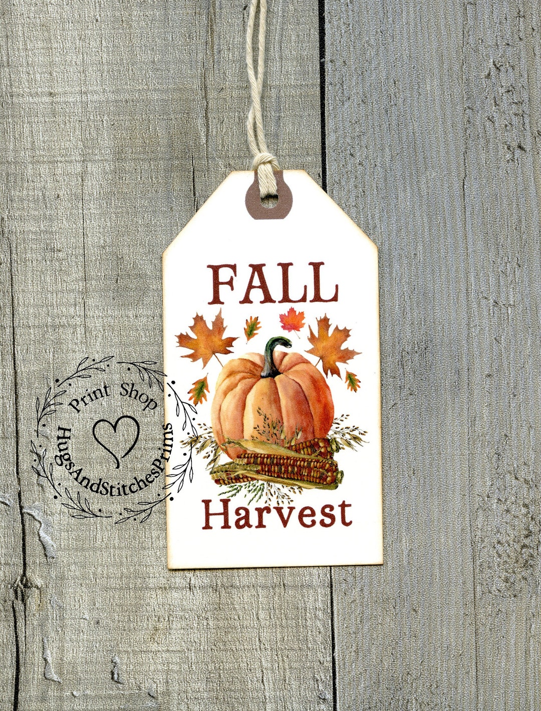 Autumn Fall Harvest Pumpkin Indian Corn Gift or Scrapbook Tags #1112 - Etsy