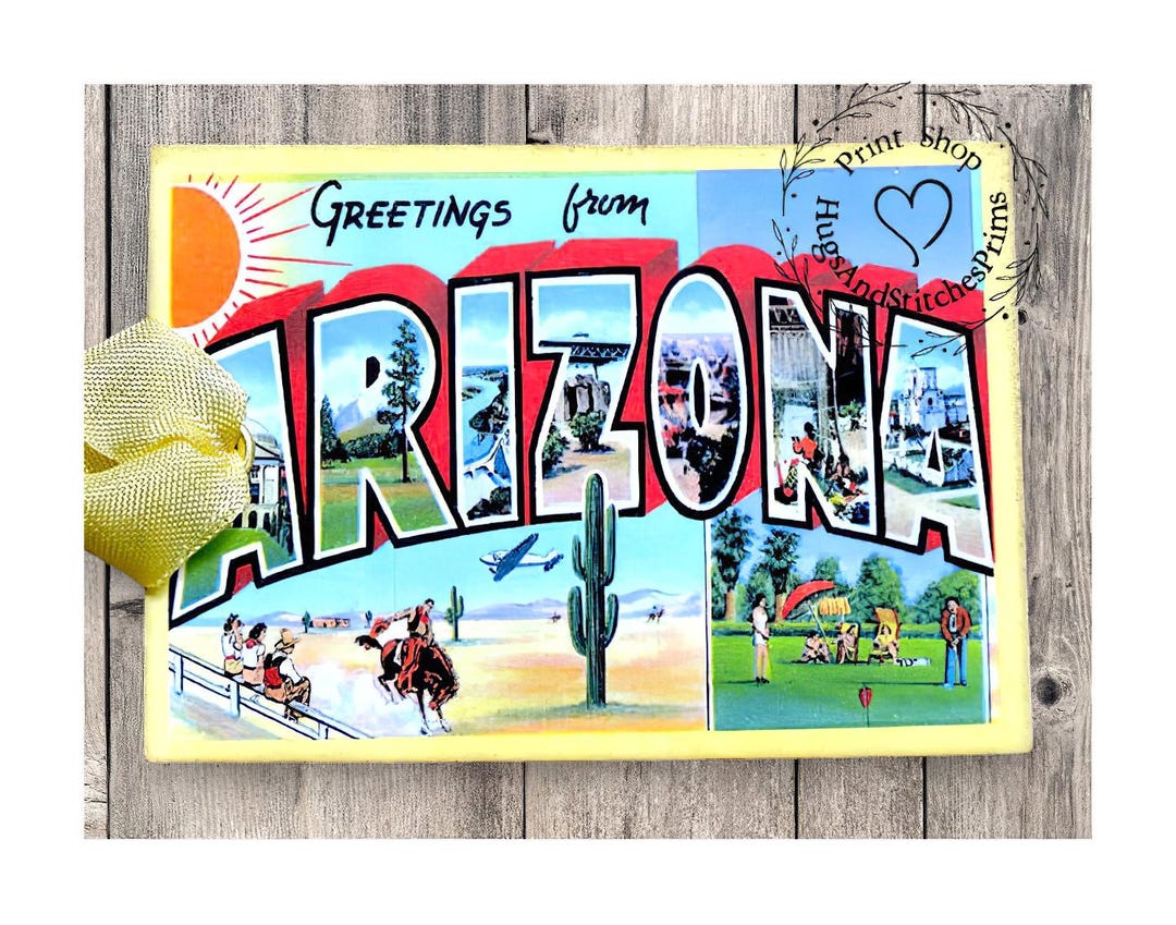 Greetings From Arizona Large Letter Souvenir Postcard Gift or Scrapbook ...