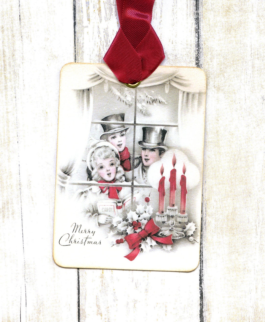 Vintage Merry Christmas Carolers Caroling Gift or Scrapbook - Etsy