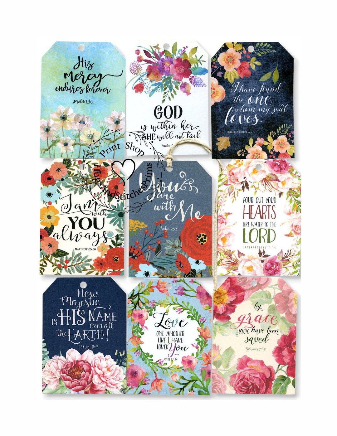 Inspirational Spiritual Christian Bible Verse Quotes Gift or Scrapbook ...