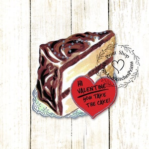Retro You Take the Cake Valentine Gift or Scrapbook Tags 67 - Etsy