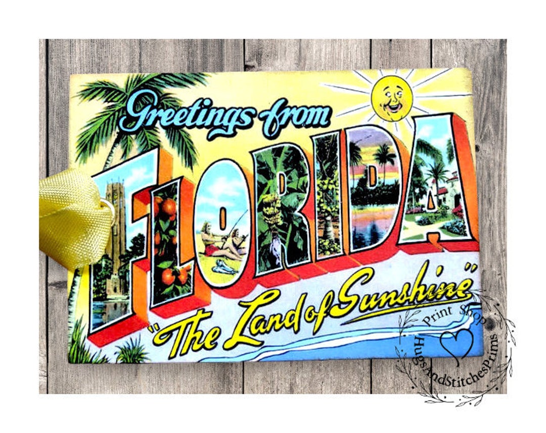 Greetings From Florida Large Letter Souvenir Postcard Gift or Scrapbook ...