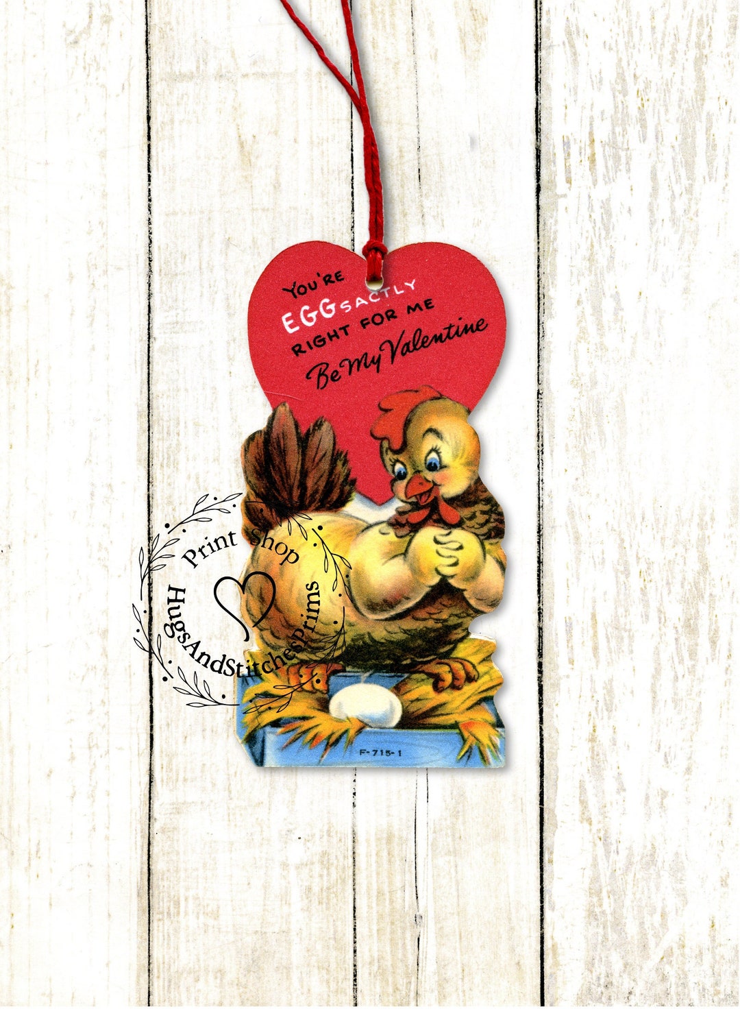 Retro Chicken You're Eggsactly Right for Me Valentine Gift Tags or ...