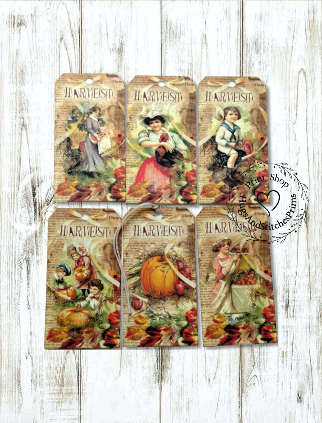 Fall Harvest Mixed Gift or Scrapbook Tags #T 26 - Etsy