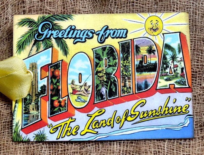 Greetings From Florida Large Letter Souvenir Postcard Gift or - Etsy