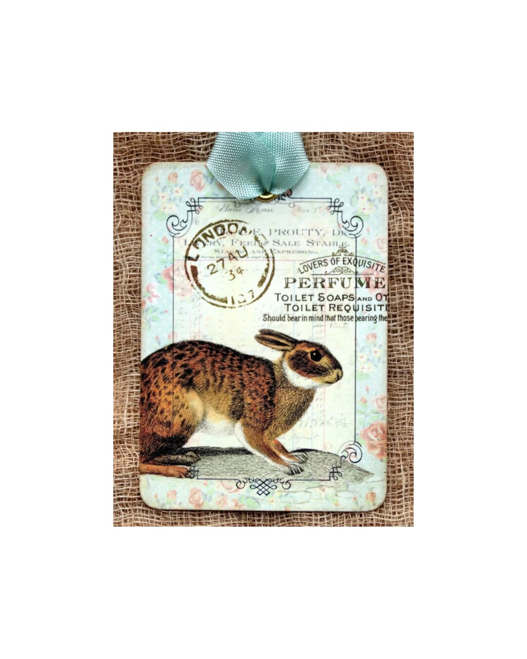 French Style Bunny Rabbit Gift or Scrapbook Tags or Magnet 592 - Etsy