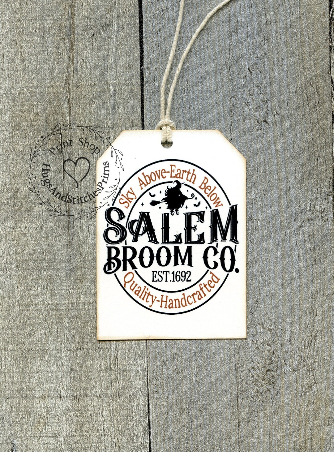 Salem Broom Company Witch Halloween Gift or Scrapbook Tags #1194 - Etsy